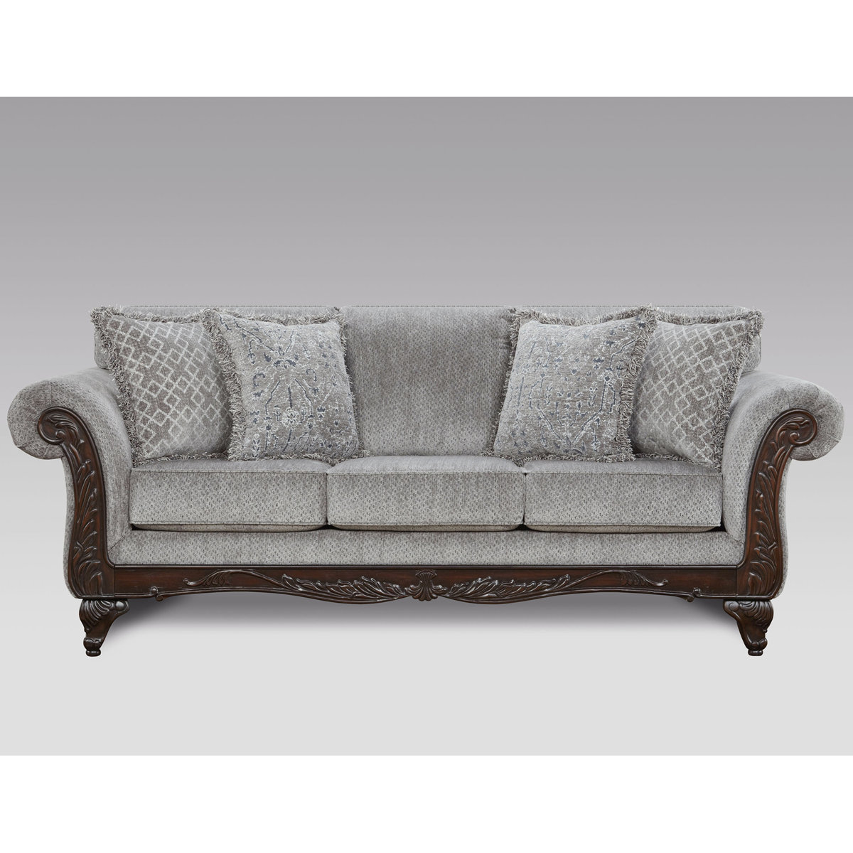 Astoria Grand Halima 2-Piece Living Room Set, Carved Wood Frame Sofa and Loveseat & Reviews ...